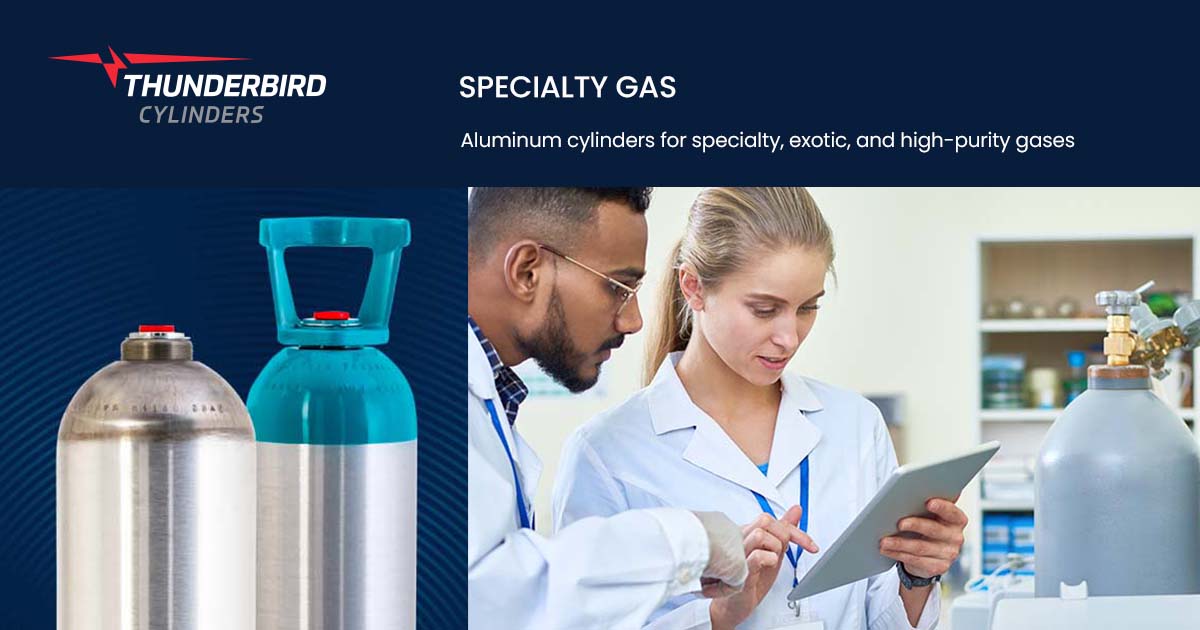Aluminum cylinders for specialty, exotic, and high-purity gases